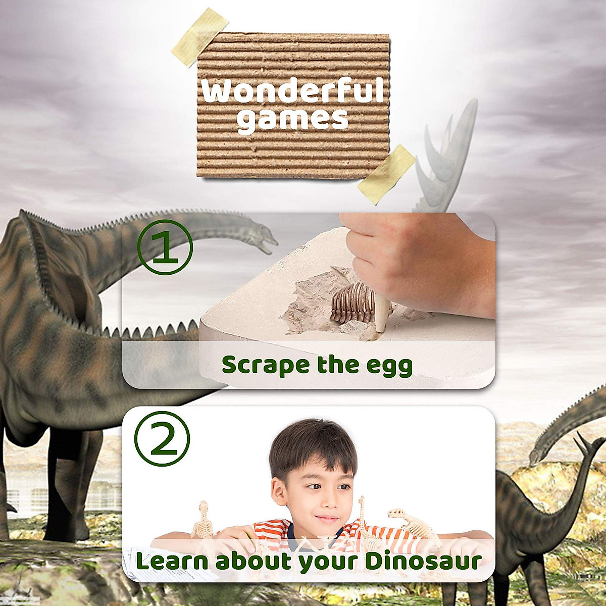 DOTSOG Easter Eggs Gifts for Kids,Dino Fossil Dig Kit,12 Pack Dinosaur Toys for Kids Open Unique Large Surprise Dinosaur Filled Fossil Archaeology Preschool Educational Science for Children & Adult