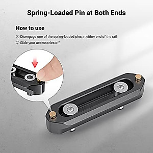 SmallRig NATO Rail, Quick Release Safety NATO Rail, 7cm Long with Spring Loaded Pins for RED/BMD - 1195