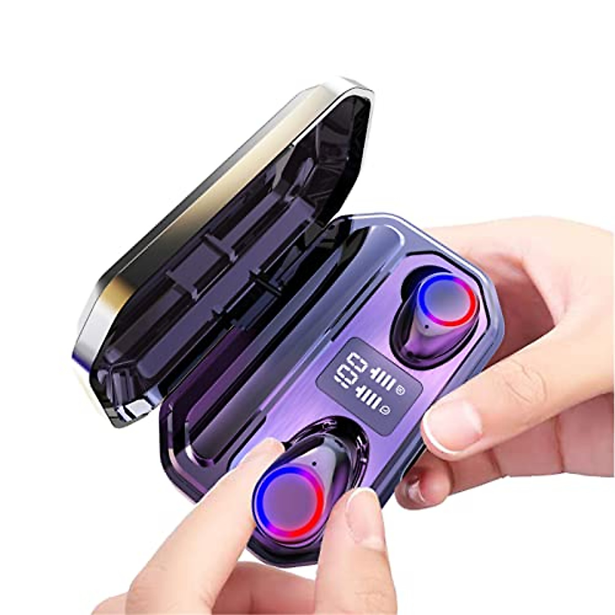 Wireless Bluetooth 5.0 Headphones with Microphone Sports Music Waterproof Long Battery Life Led Digital Display Lightweight Comfortable Headphones 2023