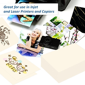 200 Sheets Ivory Printer Paper 32 lb/120 gsm Stationery Paper, Ivory Cardstock Paper Sheets for Printing, Copy, Arts Crafts, Letters, Invitations, Laser & Inkjet Printer Compatible (Ivory)