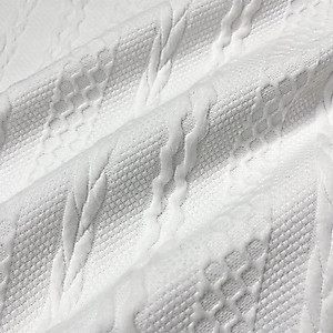 Booque Valley Pack of 2 Decorative Throw Pillow Covers, Ultra Soft Modern Braid Patterned Square White Cushion Covers Stretchy Pillow Cases for Sofa Couch Bedroom(18 x 18 inch, White)