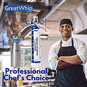 GreatWhip Whipped Cream Chargers 9 Cylinder 615 gram Pure N2O 0.99 Liter Nitrous Tank Compatible with Cream Whippers (9 Cylinders)