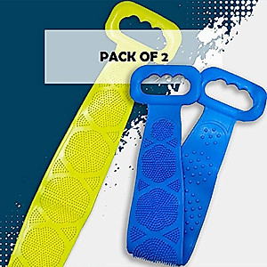 Silicone Back Scrubber for Shower I 2 Pack Extra Long Silicone Bath Body Brush Body scrubbers for use in Shower | scrubby Buddy Back Scrubber | Silicone Body Scrubber | Back Washer for Shower