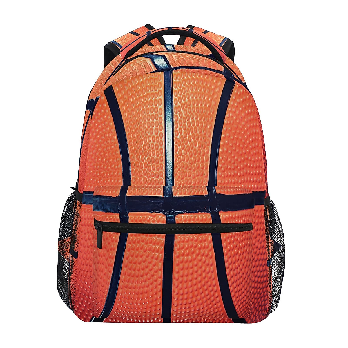 DXTKWL Sports Ball Basketball Texture Theme School Backpack for Teens Girls Kids Boys, Women Men Adult 15 in Laptop Backpack Casual Elementary Student College Bookbag Travel Hiking Camping Daypack