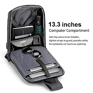 VGOAL Sling Backpack Men'S Chest Bag Shoulder Crossbody Sling Backpack for Men with USB Charging Port