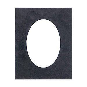 16x20 Mat Bevel Cut for 13.5x17 Photos - Precut Black Suede Oval Shaped Photo Mat Board Opening - Acid Free Matte to Protect Your Pictures - Bevel Cut for Family Photos, Pack of 1 Matboard Show Kit