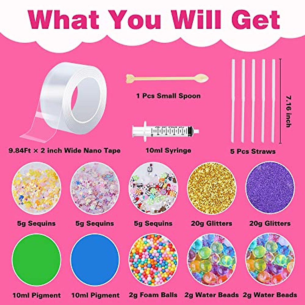 Nano Tape Bubble Kit for Kids, (9.84ft × 2inch) Nano Tape Plastic Bubbles Balloon DIY Craft Kit Elastic Bubble Nano Creativity Tape Fidget Party Favors Gifts for Girls Boys