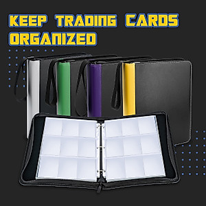 Card Binder, CLOVERCAT 9 Pocket Waterproof Trading Card Album, 720 Pocket Double Sided Display Zipper Card Binder with 40 Removable Sleeves, for YuGiOh, MTG, TCG, Game Cards & Sports Card (Light Blue)