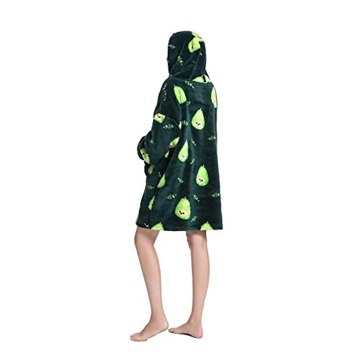 BROTOARD Wearable Blanket Hoodie Oversized Sweatshirt for Adult Women and Girl with Sleeves and Pocket, One Size, Green