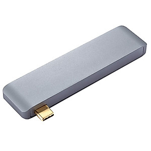 Jiali USB-C Hub Converter 5 in 1 Multi-Function Aluminium Alloy 5Gbps Transfer Rate USB-C/Type-C HUB Adapter with 3 USB 3.0 Ports & SD Card Slot & TF Card Slot for MacBook 2015/2016 / 2017(Grey)