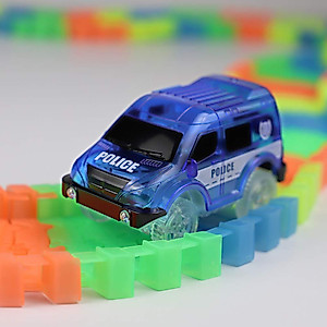 QUOXO 3 Pack Tracks Cars Replacement ONLY, Glow in The Dark with 5 Flashing LED Lights Tracks Cars only Replacement(Free Finger Skateboard)