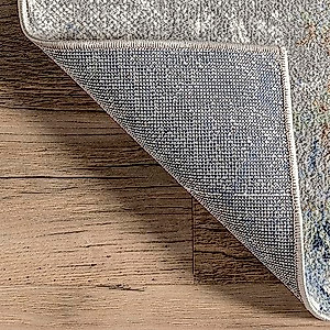 nuLOOM Luca Abstract Splatter Machine Washable Area Rug, 5' 3" x 7' 6", Beige