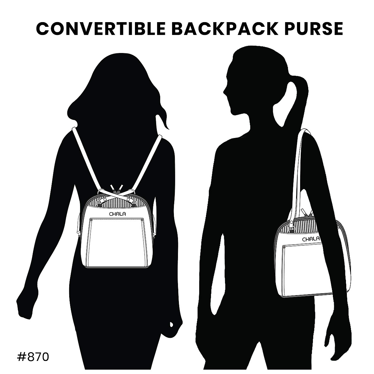 Chala Group Handbags Turtle Convertible Backpack Purse and Double Fold Wallet Bundle- Turtle Lovers, Indigo color