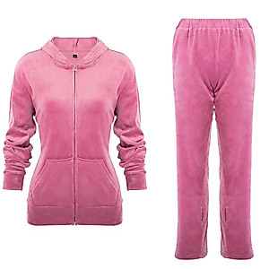 Sweatsuits for Women 2 Piece Tracksuit Sets Jogging Sweat Suits Outfits Zip-Up Hoodie and Sweatpants Red