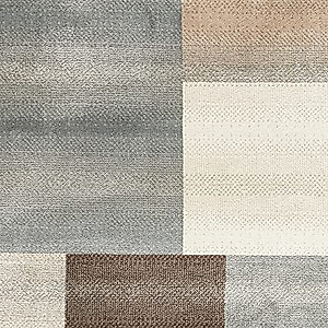 Superior Indoor Large Area Rug, Jute Backed, Perfect For Entryway, Office, Living/ Dining Room, Bedroom, Kitchen, Modern Geometric Patchwork Floor Decor, Clifton Collection, 8' x 10', Grey