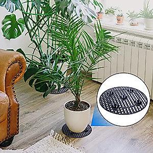 LFUTARI 6 PCS Plant Level Pot Elevator, Plant Stands, 11.6inch Plant Pot Saucer for Prevent Rot and Damage on Patio & Deck (30cm-6pcs, Black)