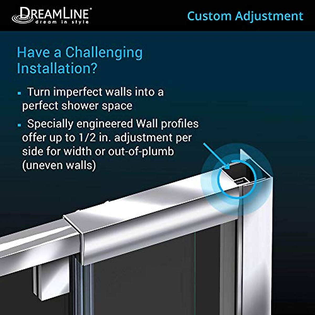 DreamLine Flex 34 in. D x 60 in. W x 76 3/4 in. H Semi-Frameless Shower Door in Brushed Nickel with Right Drain Base and Backwalls, DL-6229R-04