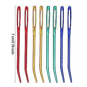 UOOU Yarn Needle,Weaving Needle Tapestry Needle Bent Needles for Crochet Large Eye Darning Needles with Storage Box for Knitting Crochet(Random Color)