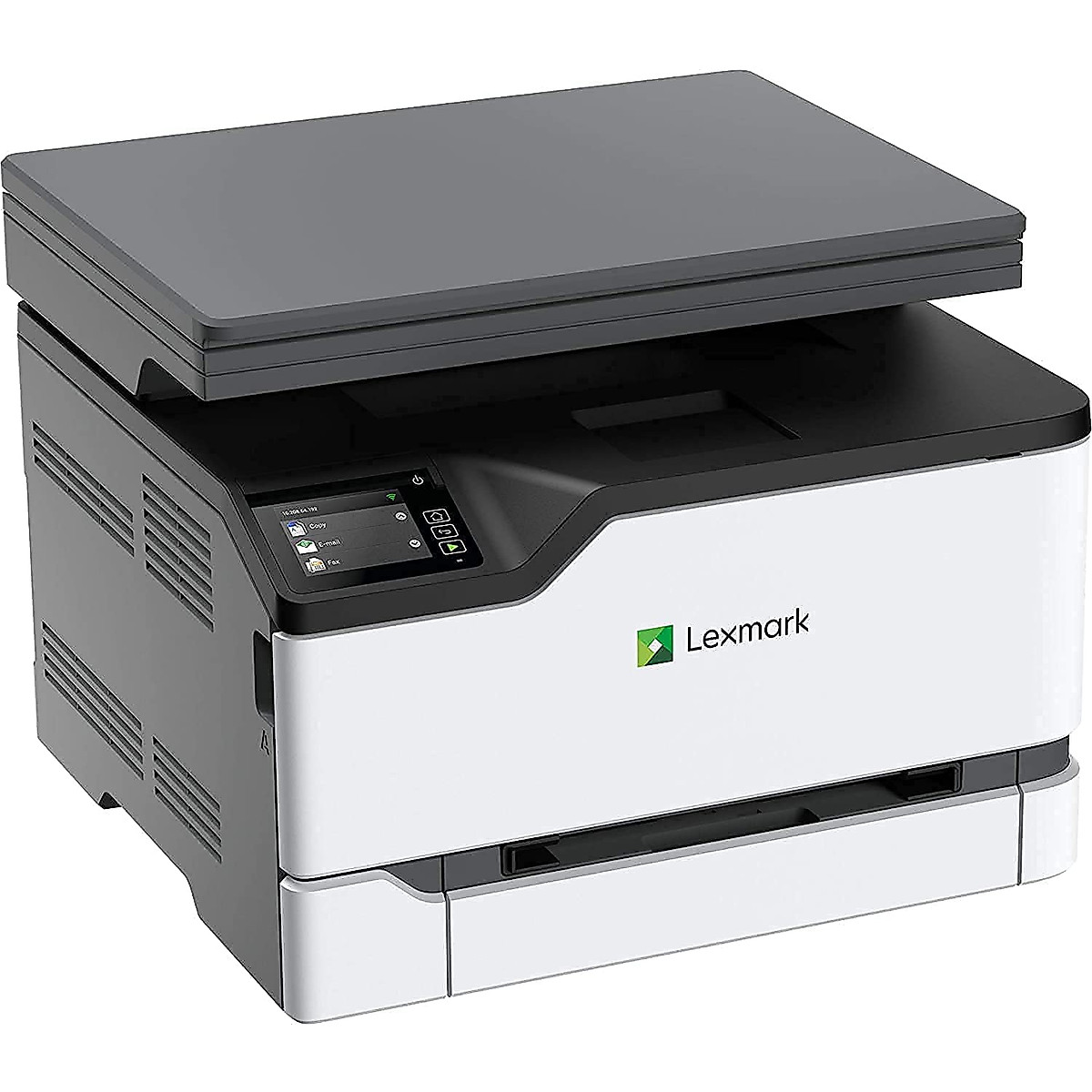 Lexmark MC3224dwe Color Multifunction Laser Printer with Print, Copy, Scan, and Wireless Capabilities, Two-Sided Printing with Full-Spectrum Security and Prints Up to 24 ppm (40N9040), White, Gray