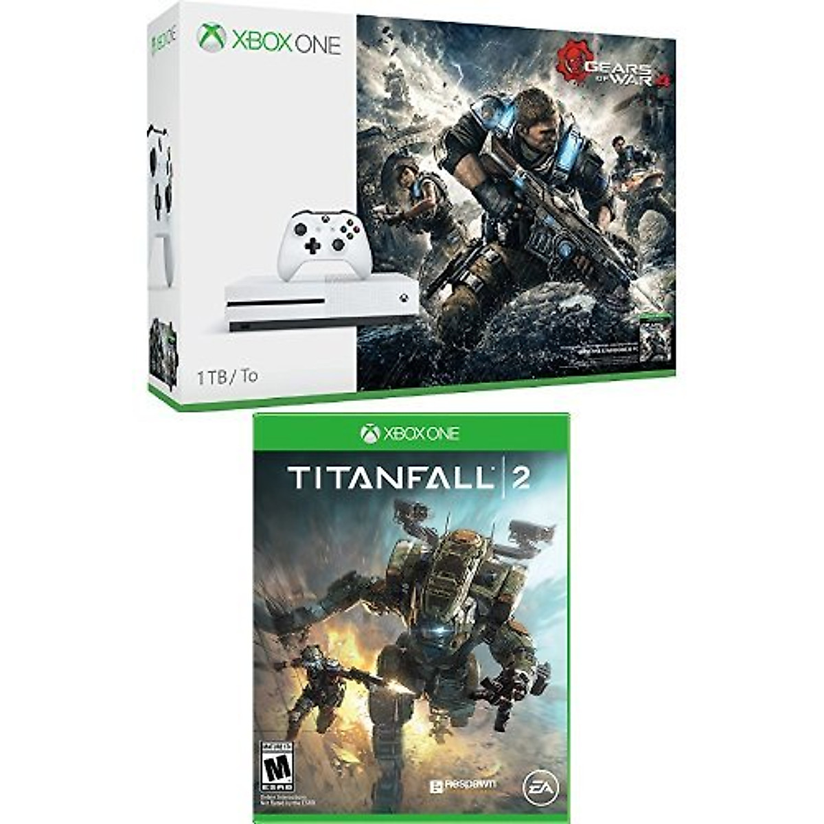 Xbox One S 1TB Console - Gears of War 4 Bundle + Titanfall 2 Game