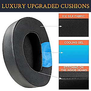 SOULWIT Cooling-Gel Ear Pads Replacement for Sennheiser HDR160(HDR 160/RS160/TR160), HDR170(TR170/TR 170/RS170)/HDR180(TR180/RS 180) Headphones, Earpads Cushions with Noise Isolation Foam