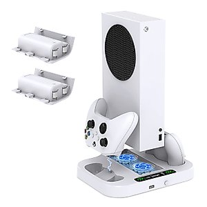 Keyboard for Xbox Series X/S Controller, for Xbox One/S/Controller Gamepad and Upgraded Vertical Cooling Stand with Suction Cooling Fan and Dual Controller Charger Station for Xbox Series S