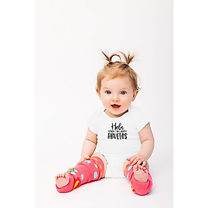 Hola Abuelos - Funny Baby Essentials Bodysuit - Newborn Boy Clothes Baby Girl Romper Outfit (Newborn, White)