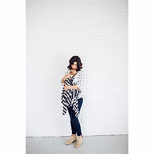 Copper Pearl Large Premium Knit Baby Swaddle Receiving Blanket Black and White Classic