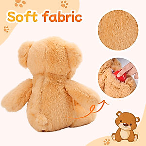 CozyWorld 12" Heartbeat Recordable Teddy Bear,Voice Recorder Plush Toy Stuffed Animal Soft Fuzzy Doll Gifts Messages Recording Playback for Kids Birthday Children's Day