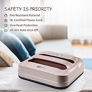 Heat Press Machine 12" x 10" Easy Press Heat Transfer for T-Shirts and HTV Vinyl Projects, Gold & Chestnut Brown