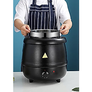 Commercial Soup Kettle Warmer,11 Qt Countertop Food Kettle Warmer with Hinged Lid and Detachable Stainless Steel Insert Pot for Restaurant, Party, Buffet, Catering