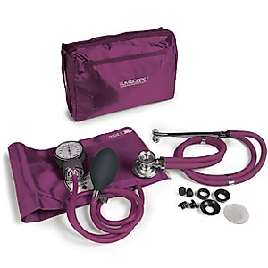 Lumiscope Professional Blood Pressure Kit - Stethoscope, Manual BP Cuff, Sphygmomanometer - Orchid