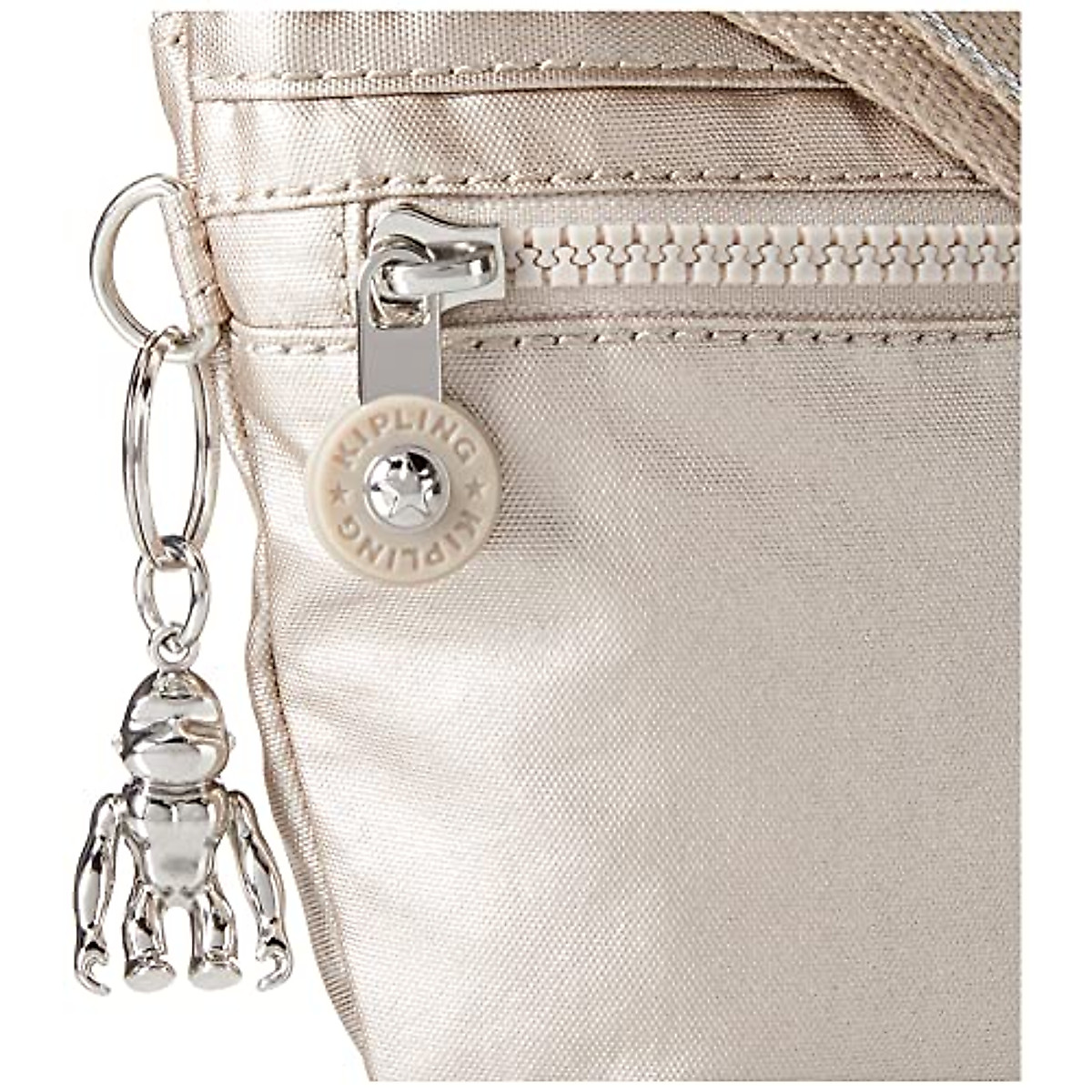 Kipling womens WomenÂ’s Arto Small Bag, Lightweight Everyday Purse, Casual Nylon Shoulder Crossbody Bag, Metallic Glow, 9.75 L x 8.25 H 1.25 D US