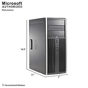 HP Elite 8200 Tower Business Desktop Computer PC, Intel Quad Core i7-2600 up to 3.8GHz, 16G DDR3, 1T, DVDRW, WiFi, BT, DP, VGA, Windows 10 Pro 64 Bit Language Supports English/Spanish/French(Renewed)