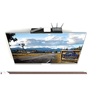 Bracwiser No Drill TV Top Shelf 16.7 inch Wide Monitor Top Mounting Bracket Platform Holds Speaker, AV Receiver, Media Box, Game Console and More