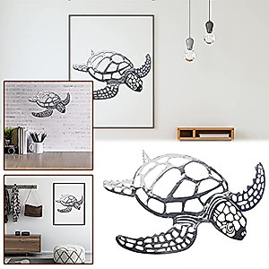 Metal sea Turtle, Metal Wall Art, Metal Wall Decor, Metal Turtle, Metal sea Life, Turtle Decor, Ocean Decor, Beach Decor, Art, Unique Room Decor for Boys Girls Women (Silver)