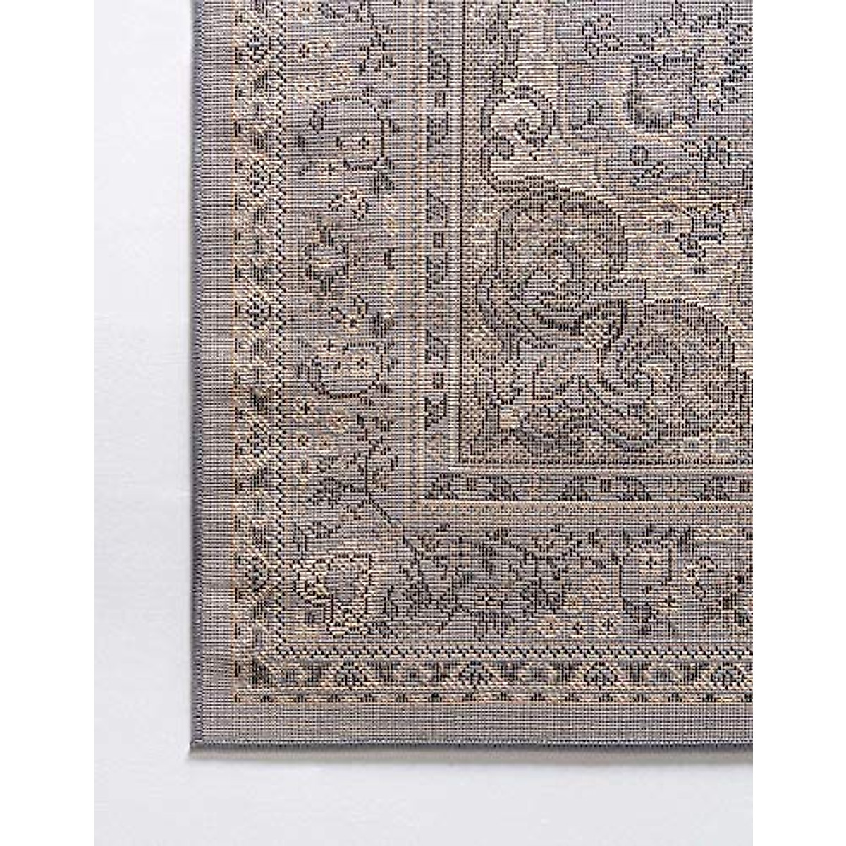 Unique Loom Reza Collection Traditional Persian Style Area Rug, 2 ft 2 in x 8 ft 2 in, Gray/Ivory