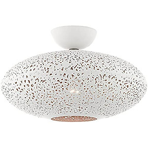 Livex Lighting 49183-03 1 Light White Semi Flush Mount