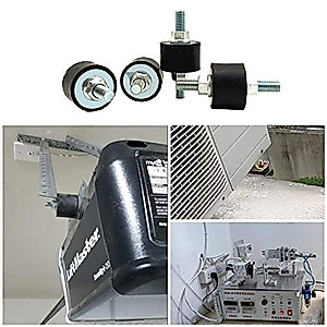 M8x23mm Rubber Studs Shock Absorber Anti-Vibration Isolator Mounts, 30x20mm Rubber Cylindrical Vibration Isolation Mount for Air Compressors Garage Motor Diesel Engines 4 PCS, with 8PCS M8 Locknuts