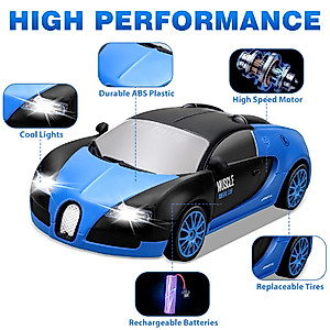 YUAN PLAN RC Drift Car, Mini Drift RC Cars 1:24 RC Car 4WD Drift Racing Car 2.4GHz Remote Control Cars with Headlight for Kids Electric Remote Toy Racing RC Car for 4 5 6 7 8-12 Year Old Kids