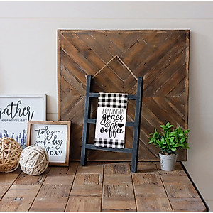 Joy Choice 16" Wood Blanket Ladder Farmhouse Style,3-Tier Blanket Rack,Wall Hanging Ladder Blanket Holder,Wood Mini Ladder,Wood Towel Rack for Bathroom,Living Room and Kitchen.(Natural)