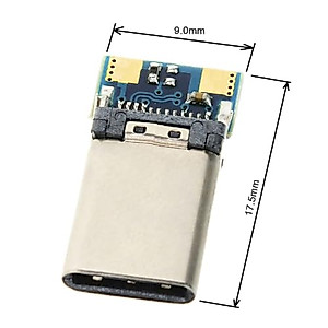 chenyang USB C DIY Connector USB 3.1 Type C 24Pin Male Plug ＆ Female Socket Port Repair Replacement Solder Adapter with PCB Board