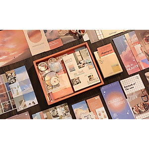 348 Pcs Scrapbooking Supplies Kit, Vintage Aesthetic Scrapbook Kit for Bullet Junk Journal, Stationery, A6 Grid Notebook, DIY Journaling Supplies, Birthday Craft Gift for Teen Girl Kid Women