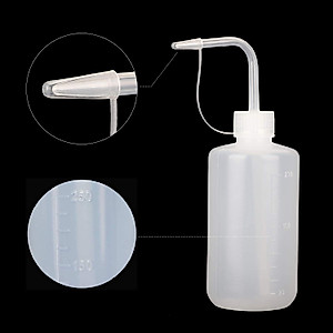 Hyber&Cara Safety Wash Bottle 3Pcs 250ml Plastic Squeeze Bottle with Cap for Lab Plant Watering Tattoo Wash Bottle with 1Pc Silicone Funnel