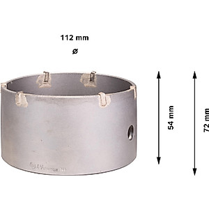 Bosch Professional 2608550617 2 608 550 617" Core Cutter SDS-Max-9 Hollow Annular Bit, Silver, 112 x 50 x 72 mm
