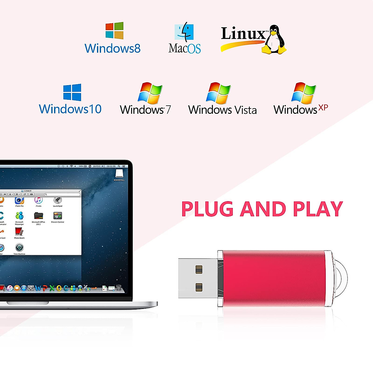 KOOTION 2GB USB 2.0 Flash Drives 10 Pack USB Flash Drives Pen Drive Memory Stick Thumb Drive USB Drives, Red