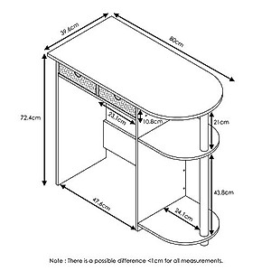 Furinno Laptop Desk/Table and 3-Tier End Table Bundle