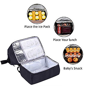 Breast Pump Bag Backpack, GOGOSO Pumping Bags with Cooler for Work Mom Breast Pump Carrying Diaper Bag Baby Shower Gifts（No Include Ice Pack）