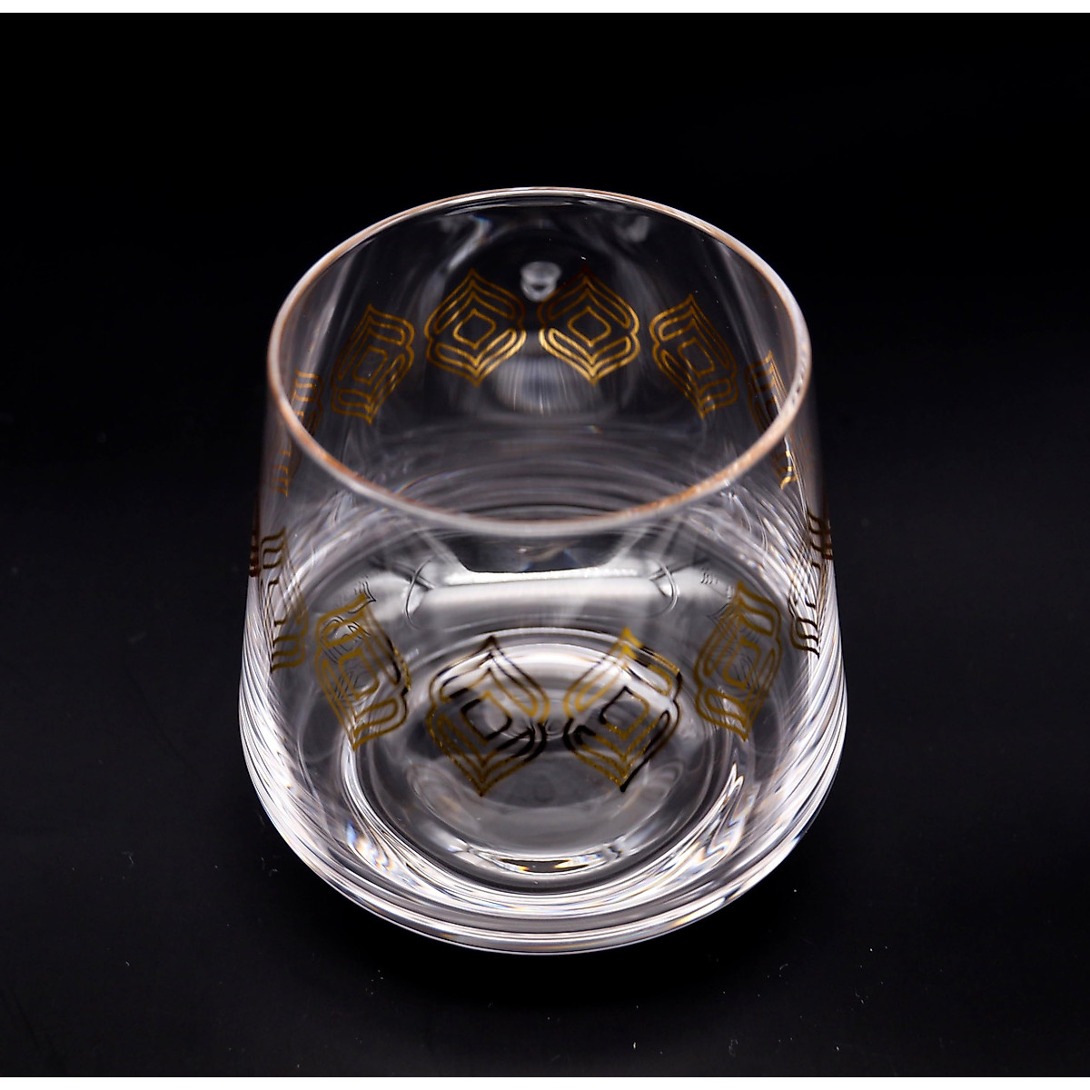 Alchemade Set Of 2 Whiskey Glasses With Metallic Design - 16 Oz Lowball For Cocktails, Old Fashioned, Manhattan, Bourbon, Or Scotch - Stemless Wine Glass Or Use For Any Beverage Of Choice