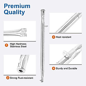 Uniflasy Grill Replacement Parts Kit for Dyna-Glo DGC310CNP-D, DGC310RNP-D, DGC310BNP-D 3 Burner Propane Gas Grill Burner and Porcelain Steel Heat Plate Shield